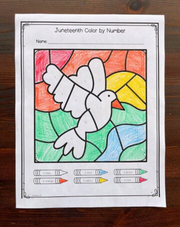 Free Printable Juneteenth Color by Number Worksheets - The Artisan Life