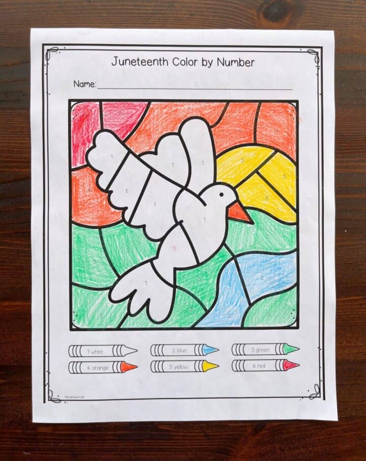 Free Printable Juneteenth Color by Number Worksheets - The Artisan Life
