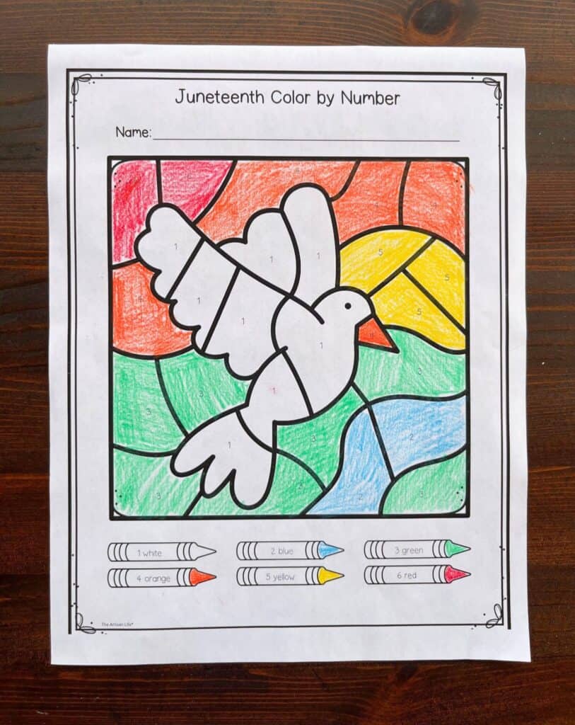 Free Printable Juneteenth Color by Number Worksheets - The Artisan Life