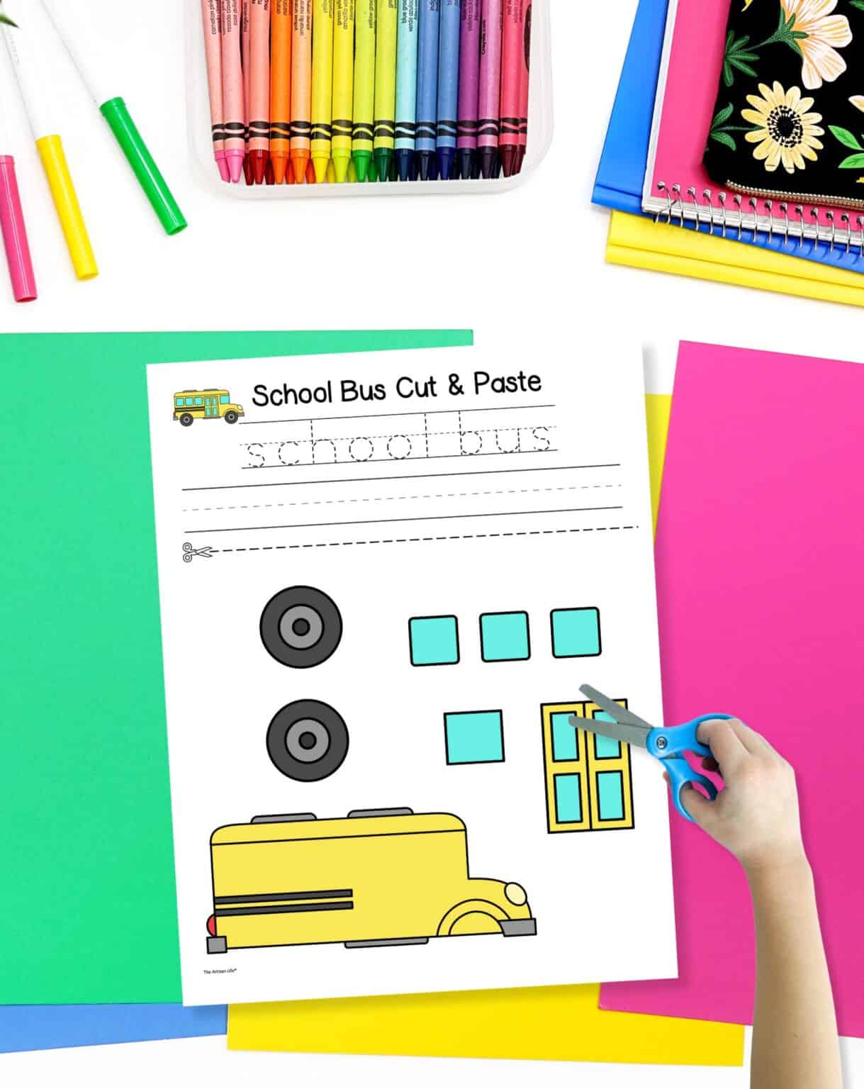 Free Printable Build a School Bus Craft - The Artisan Life