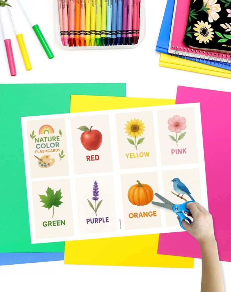 Free Printable Watercolor Nature Color Flashcards - The Artisan Life