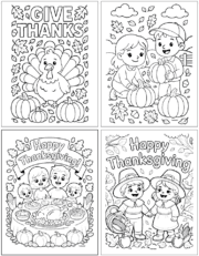 Free Printable Bold and Easy Thanksgiving Coloring Pages - The Artisan Life