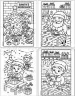 Free Printable Santa's Workshop Coloring pages - The Artisan Life
