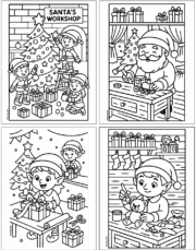Free Printable Santa's Workshop Coloring pages - The Artisan Life
