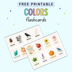 Free Printable Watercolor Nature Color Flashcards - The Artisan Life