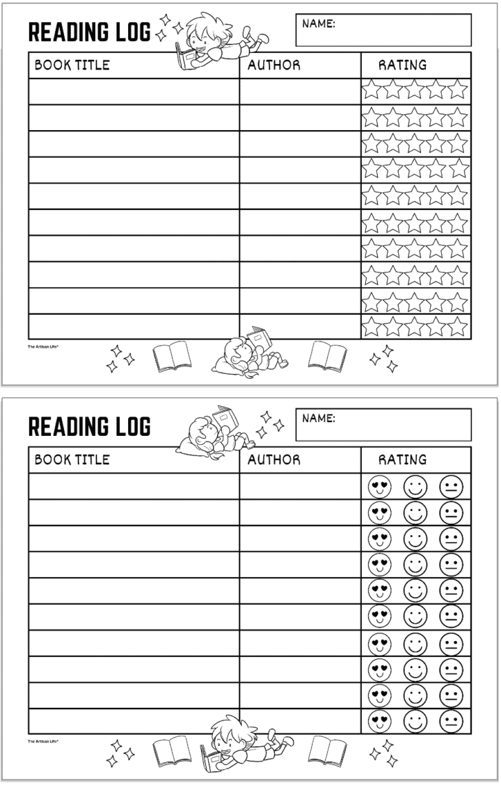 Free Printable Reading Logs - The Artisan Life
