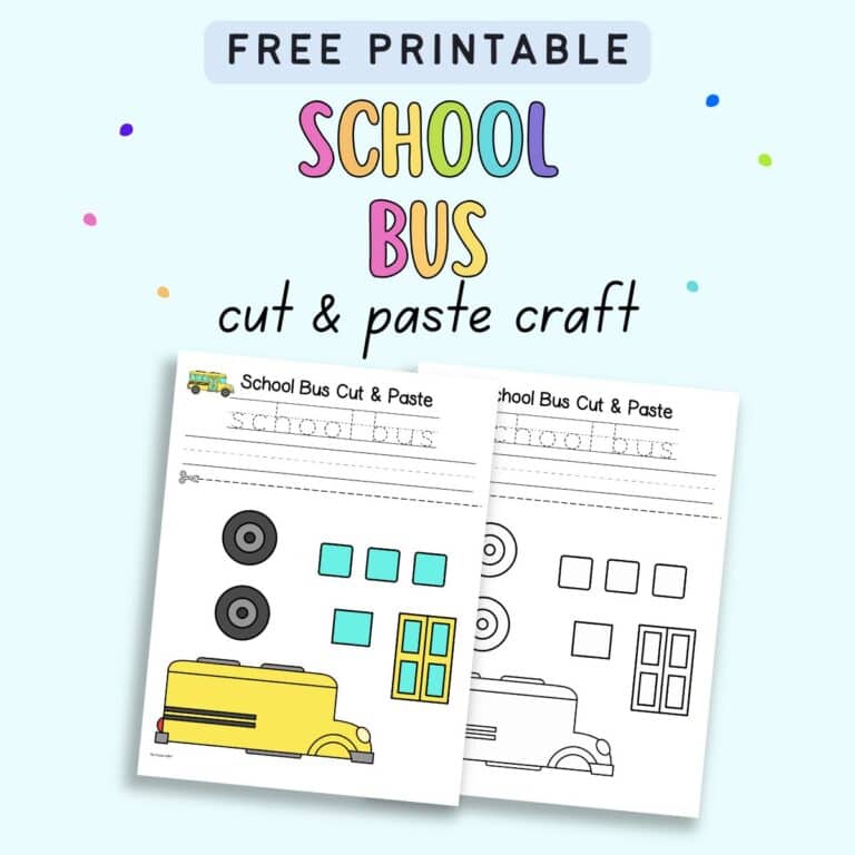 Free Printable Build a School Bus Craft - The Artisan Life