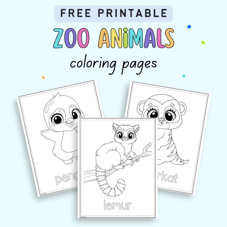 Easy Zoo Animal Coloring Pages - The Artisan Life