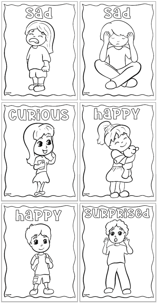 Free Printable Emotions and Feelings Coloring Pages - The Artisan Life