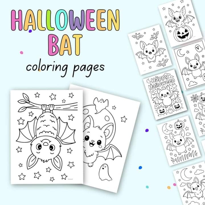 Free Printable Cute Halloween Bat Coloring Pages - The Artisan Life