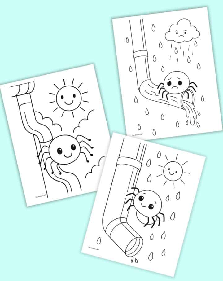 Free Printable Itsy Bitsy Spider Coloring Pages - The Artisan Life