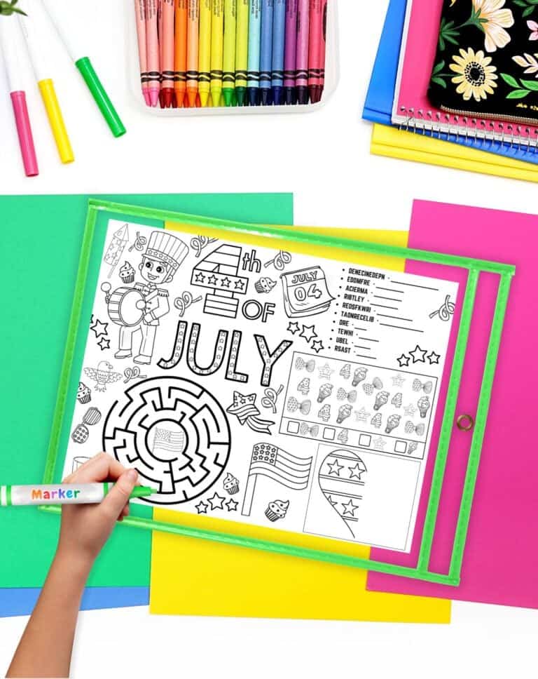 Fourth of July Activity Placemats - The Artisan Life