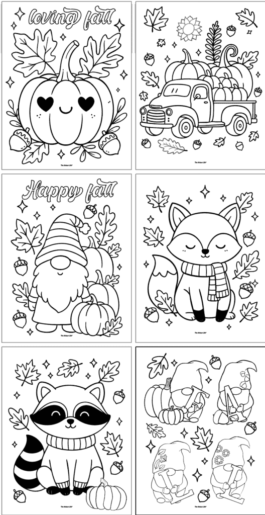 Free Printable Easy Fall Coloring Pages - The Artisan Life