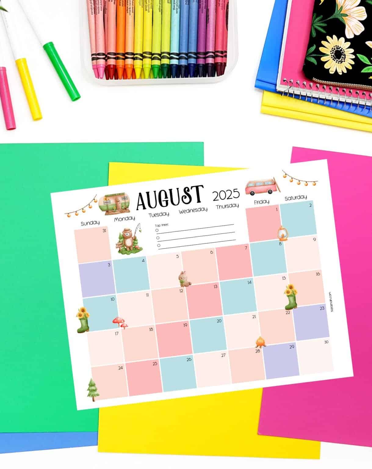 Free Printable August Calendar for 2025 - The Artisan Life