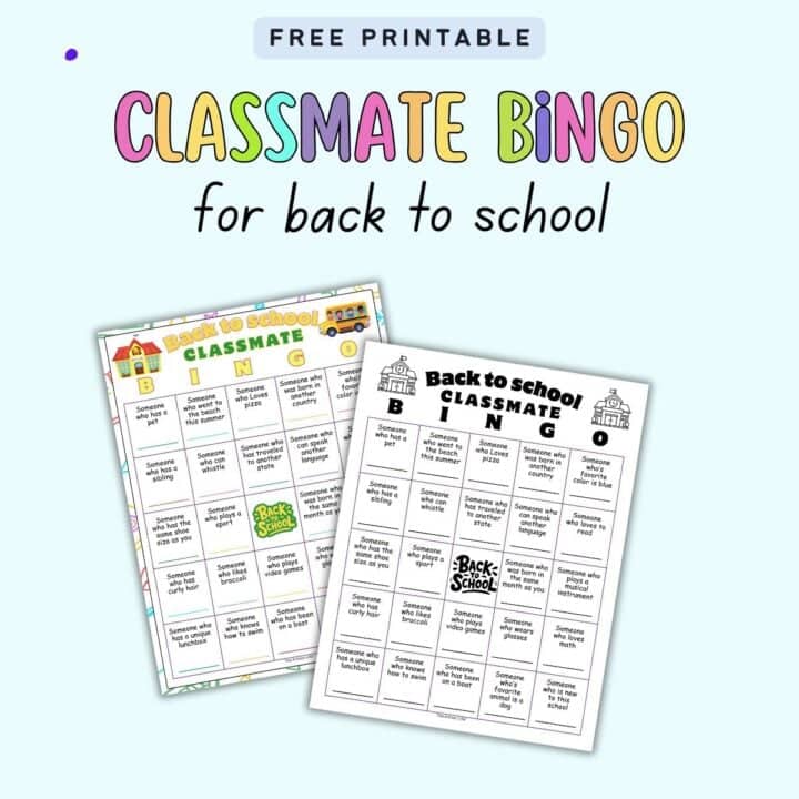 Free Printable Classmate Bingo Ice Breaker Game - The Artisan Life
