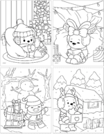 Free Printable Bold and Easy Christmas Animals Coloring Pages - The ...