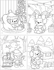 Free Printable Bold and Easy Christmas Animals Coloring Pages - The ...