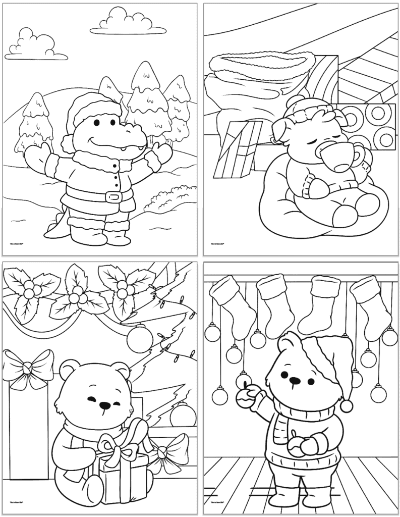 Free Printable Bold and Easy Christmas Animals Coloring Pages - The ...