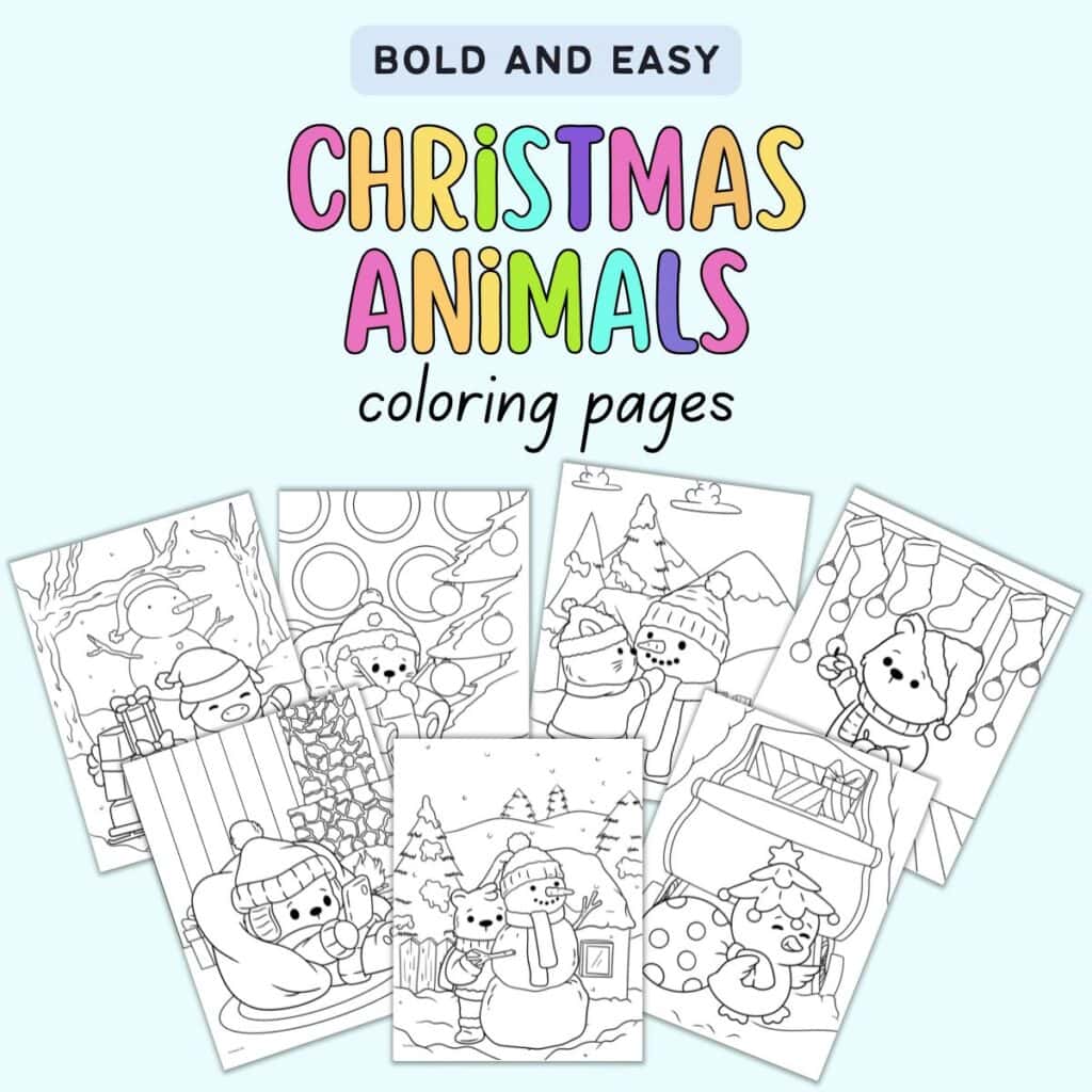 Free Printable Bold and Easy Christmas Animals Coloring Pages - The ...