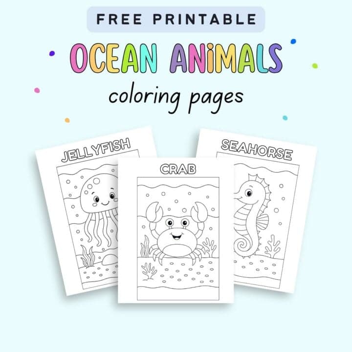 Free Printable Ocean Animal Coloring Pages - The Artisan Life