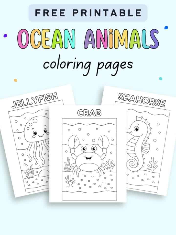 Ocean Animals Tracing and Coloring Pages - The Artisan Life