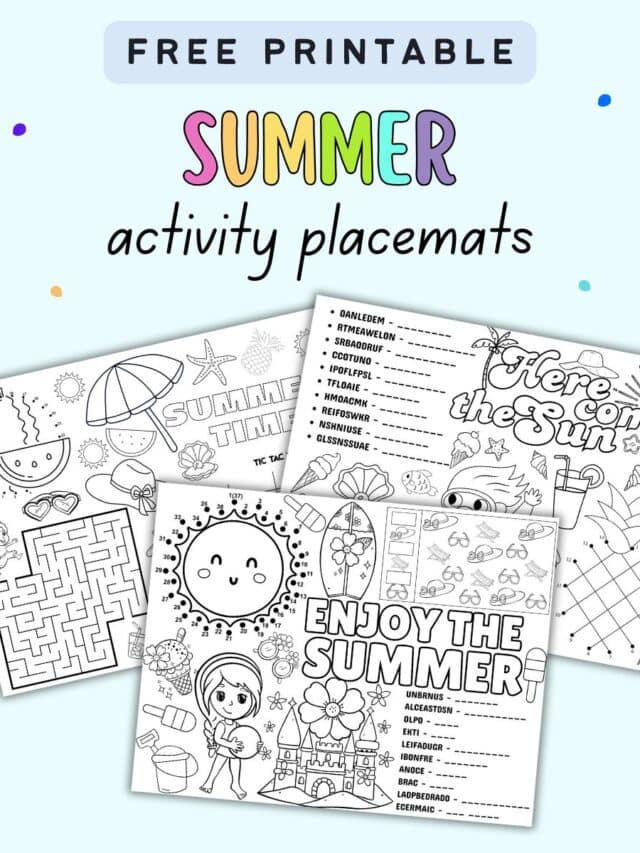 Free Printable Back to School Activity Placemats - The Artisan Life