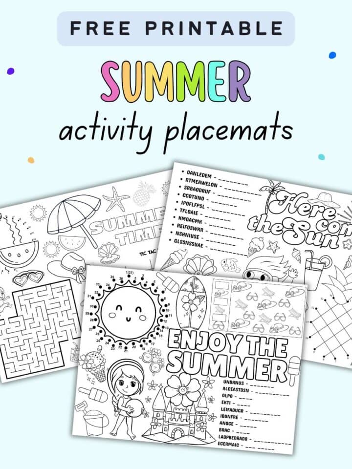 Free Printable Back to School Activity Placemats - The Artisan Life