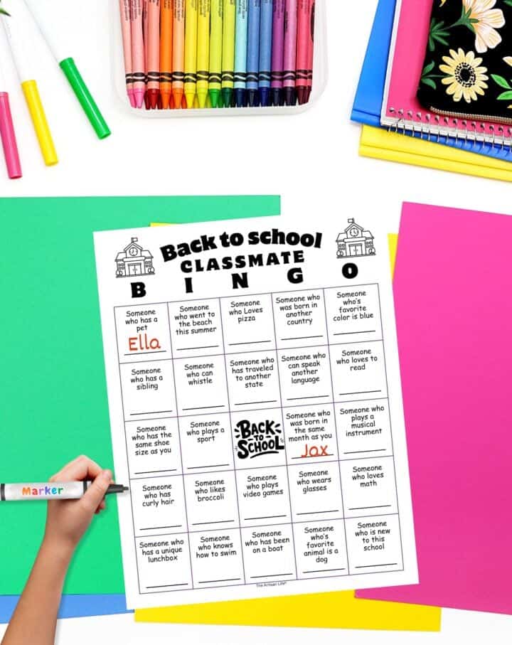 Free Printable Classmate Bingo Ice Breaker Game - The Artisan Life