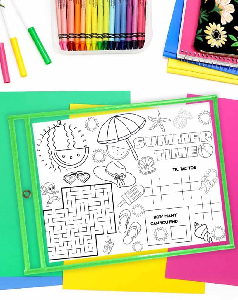Free Printable Summer Activity Placemats - The Artisan Life