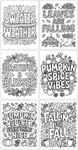 Free Printable Fall Quotes Coloring Pages - The Artisan Life