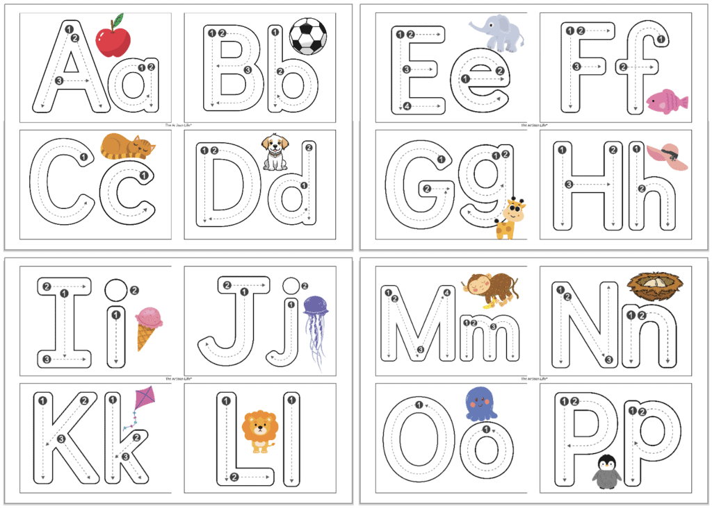 Free Printable Alphabet Tracing Cards - The Artisan Life