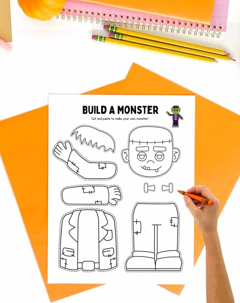 Free Printable Frankenstein Cut and Paste Craft - The Artisan Life