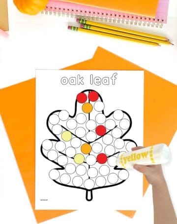 Free Printable Fall Dot Marker Pages with Vocabulary - The Artisan Life
