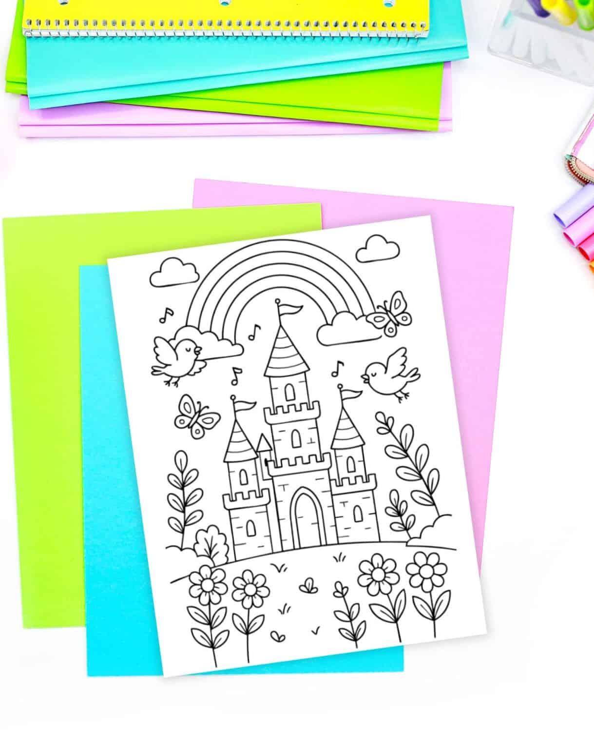Free Printable Fairy Tale Castle Coloring Pages - The Artisan Life