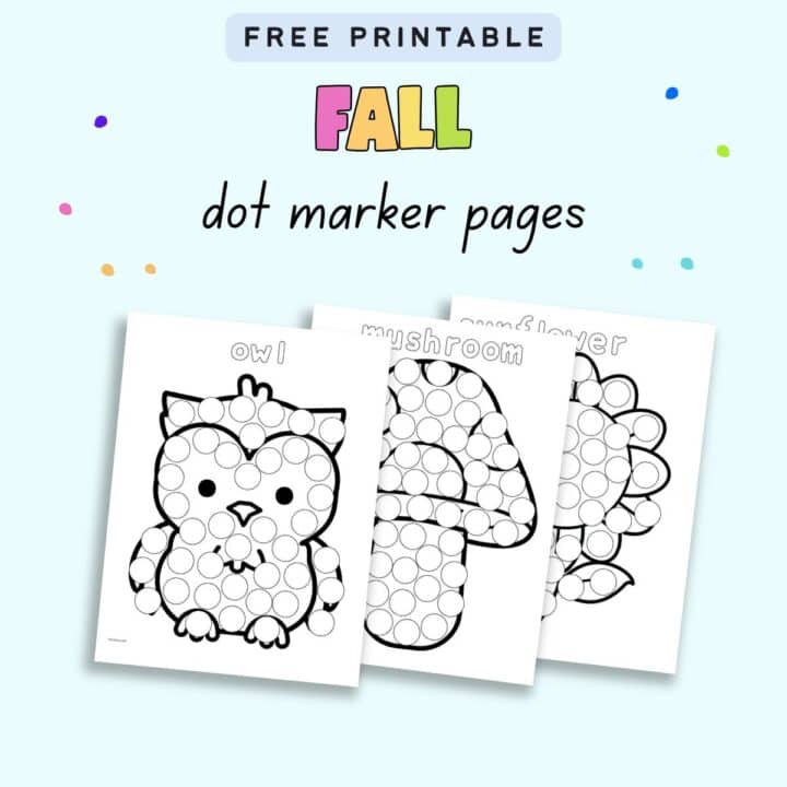 Free Printable Fall Dot Marker Pages with Vocabulary - The Artisan Life