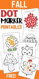 Free Printable Fall Dot Marker Pages with Vocabulary - The Artisan Life