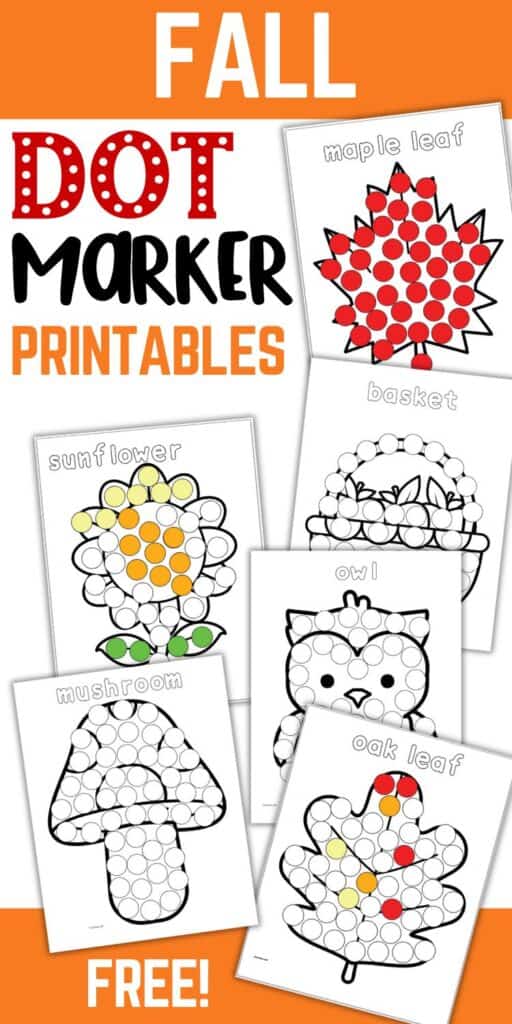 Free Printable Fall Dot Marker Pages with Vocabulary - The Artisan Life