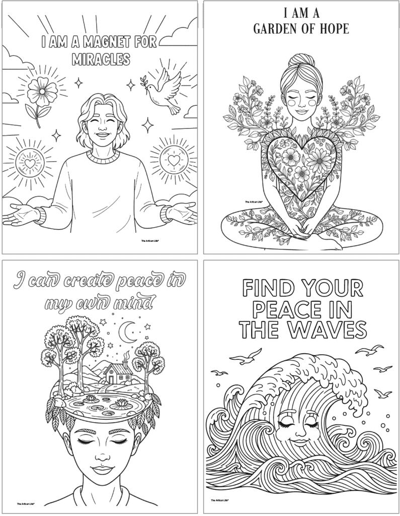 Free Printable Calming Affirmation Coloring Pages - The Artisan Life