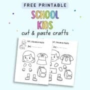 Free Printable School Kid Cut and Paste Crafts - The Artisan Life