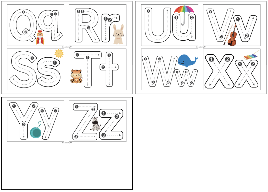 Free Printable Alphabet Tracing Cards - The Artisan Life