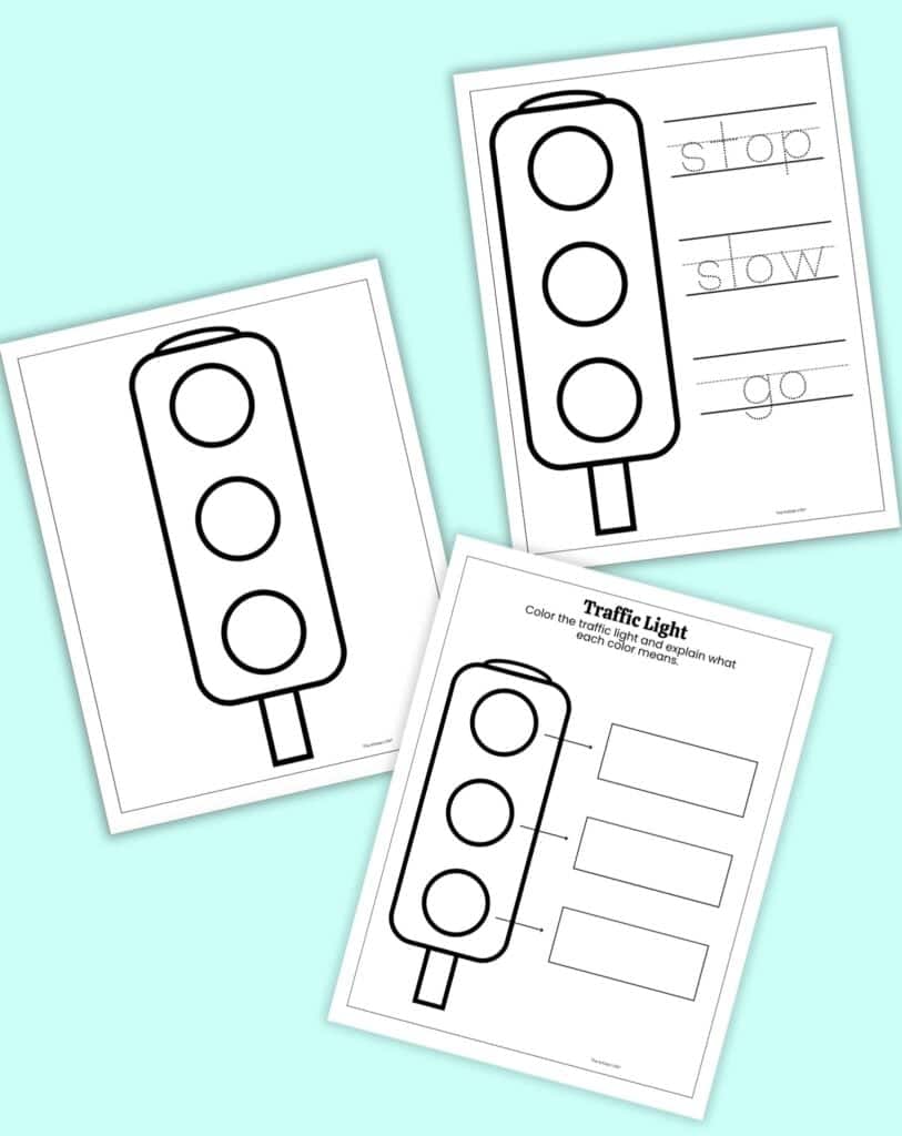 Free Printable Traffic Light Coloring Pages - The Artisan Life