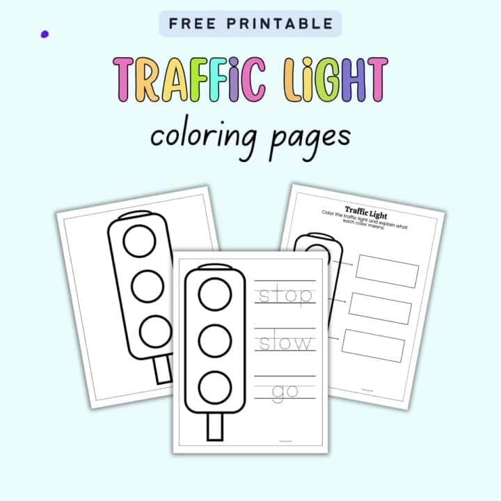 Free Printable Traffic Light Coloring Pages - The Artisan Life