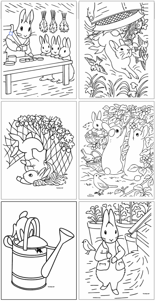 Free Printable Peter Rabbit Coloring Pages - The Artisan Life