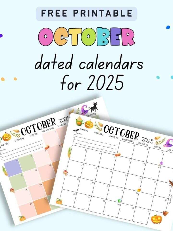Free Printable Traceable Calendars for Kids - The Artisan Life