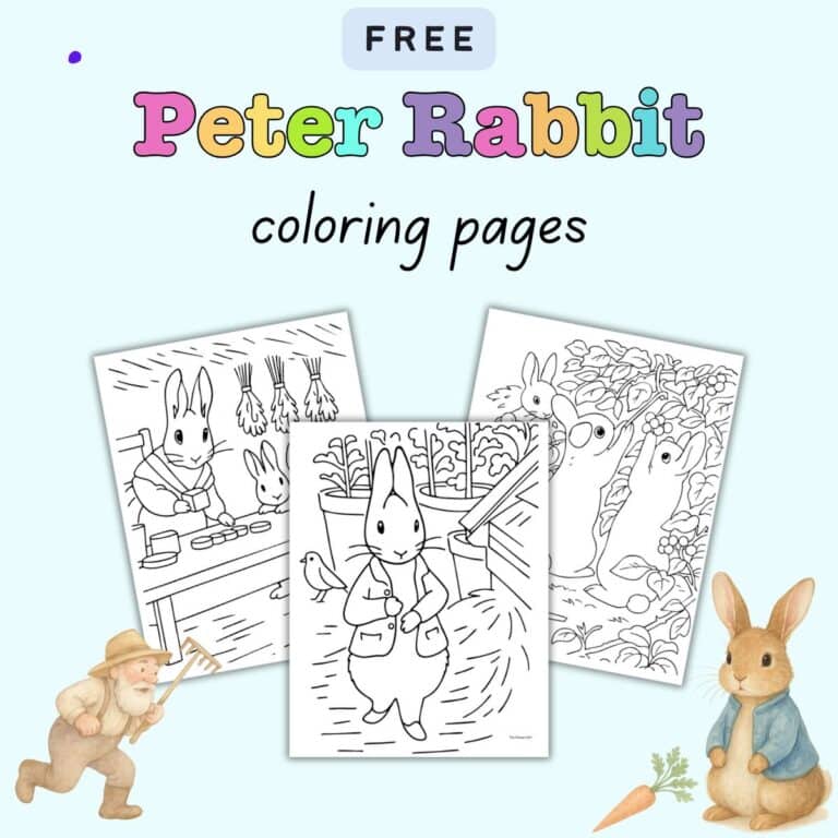 Free Printable Peter Rabbit Coloring Pages - The Artisan Life