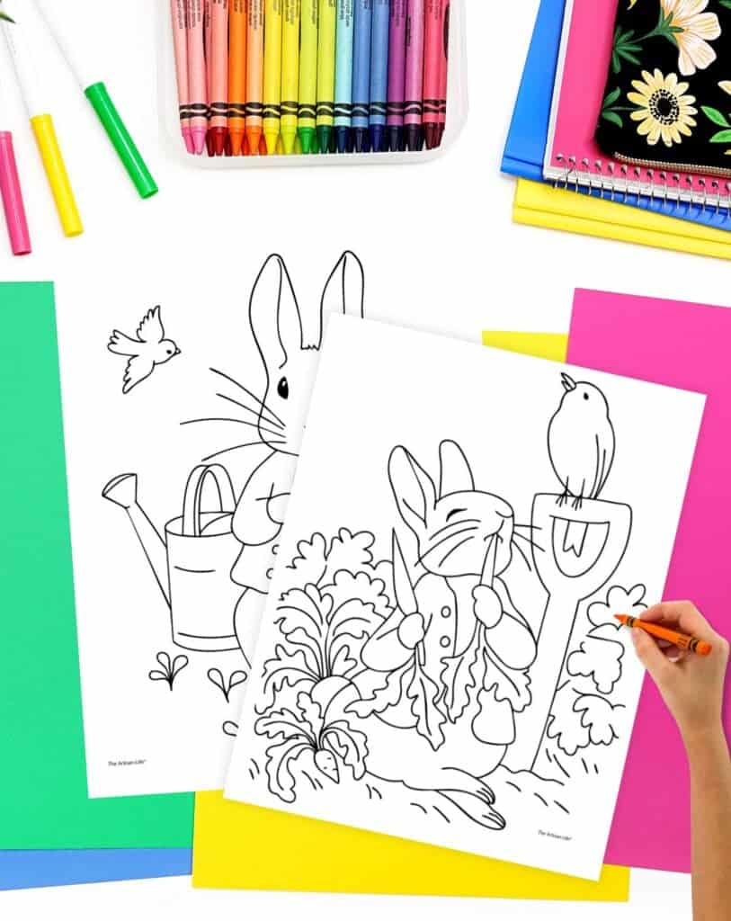 Free Printable Peter Rabbit Coloring Pages - The Artisan Life