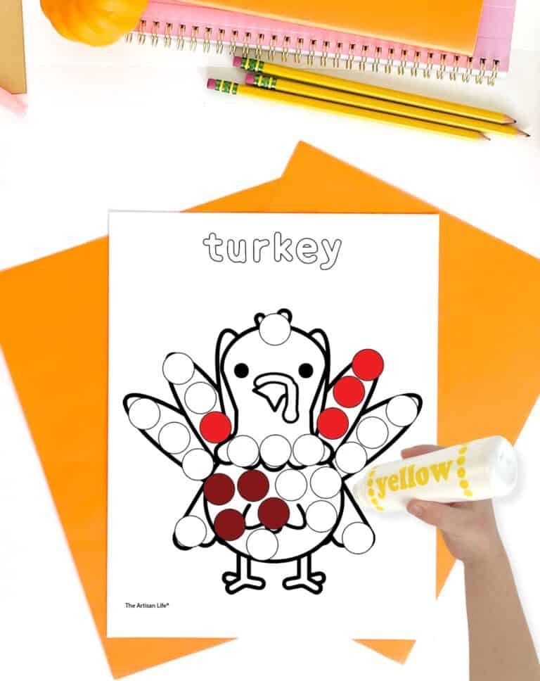 Free Printable Thanksgiving Dot Marker Pages with Vocabulary - The ...