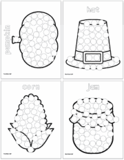 Free Printable Thanksgiving Dot Marker Pages with Vocabulary - The ...