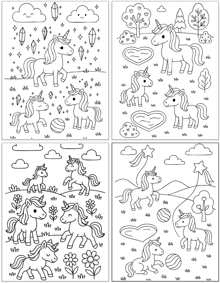Free Printable Enchanted Unicorn Coloring Pages - The Artisan Life