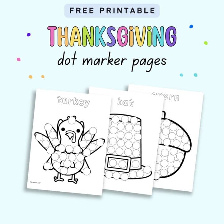 Free Printable Thanksgiving Dot Marker Pages with Vocabulary - The ...